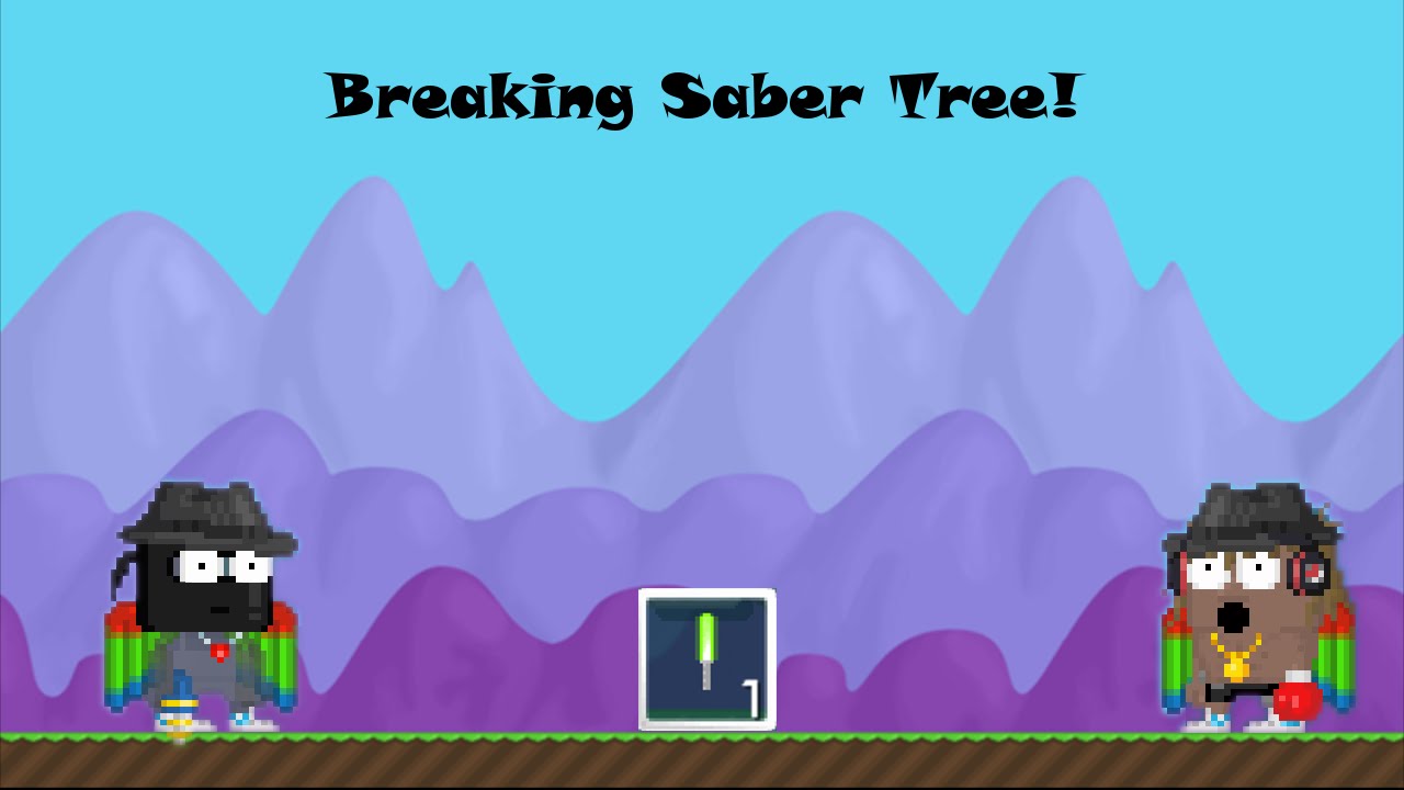 Growtopia - Breaking Saber Tree! - YouTube
