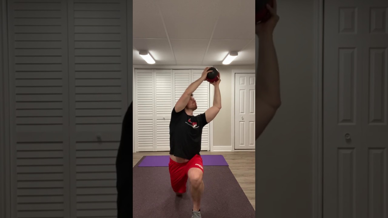 Medicine Ball Forward Lunge + Atlas Rotation - YouTube