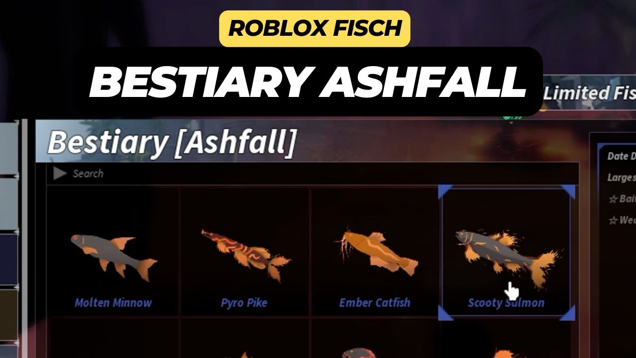 Ashfall (Complete Bestiary) - Roblox Fisch - YouTube