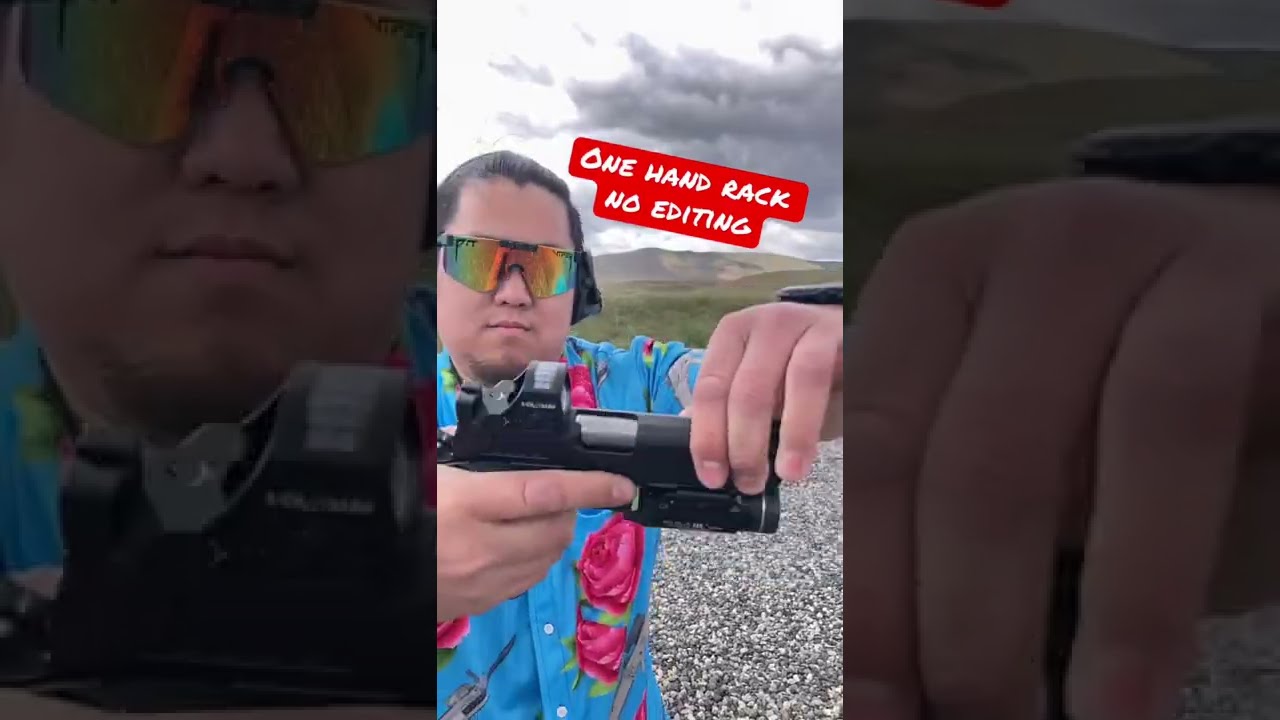 One handed handgun rack in one take - YouTube