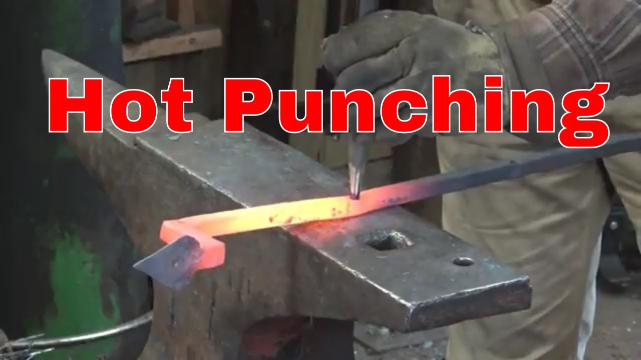 Punching holes in the rails for the window grill project - YouTube