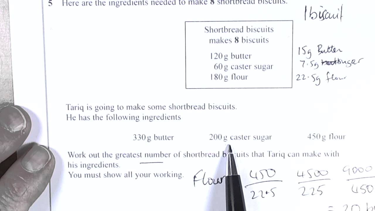 Nov 2015 Paper 1H Q5 Ratio and Recipes - YouTube