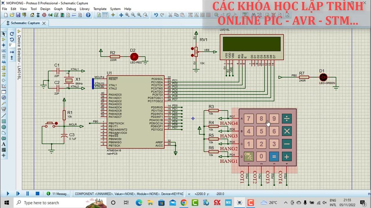 29 | KHÓA SỐ ĐIỆN TỬ SỬ DỤNG KEYPAD ATMEGA16 #KEYPAD #ATMEGA16 #AVR ...