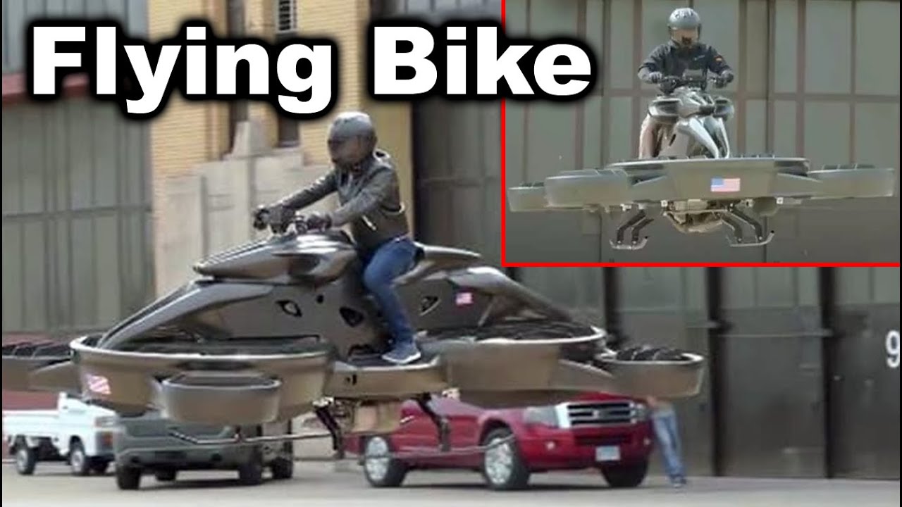 World's first flying bike makes its debut in US auto show - YouTube