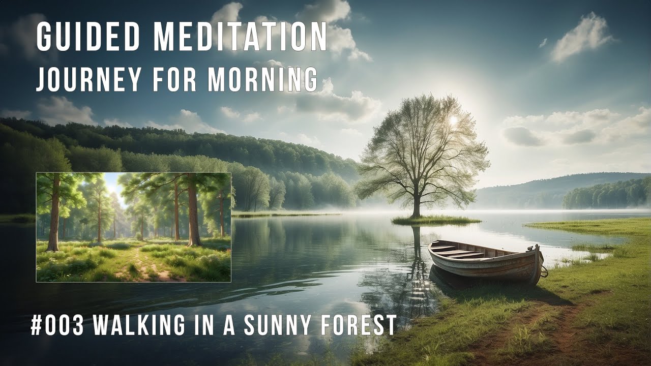 Guided Meditation for Morning. 12 min. Walking in a Sunny Forest ...