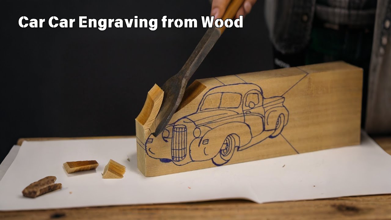 Car Car Engraving from Wood - YouTube