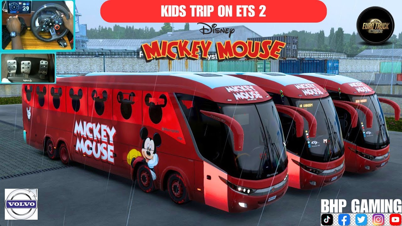 Mickey Mouse Bus Transport Experience in Euro Truck Simulator 2 ...