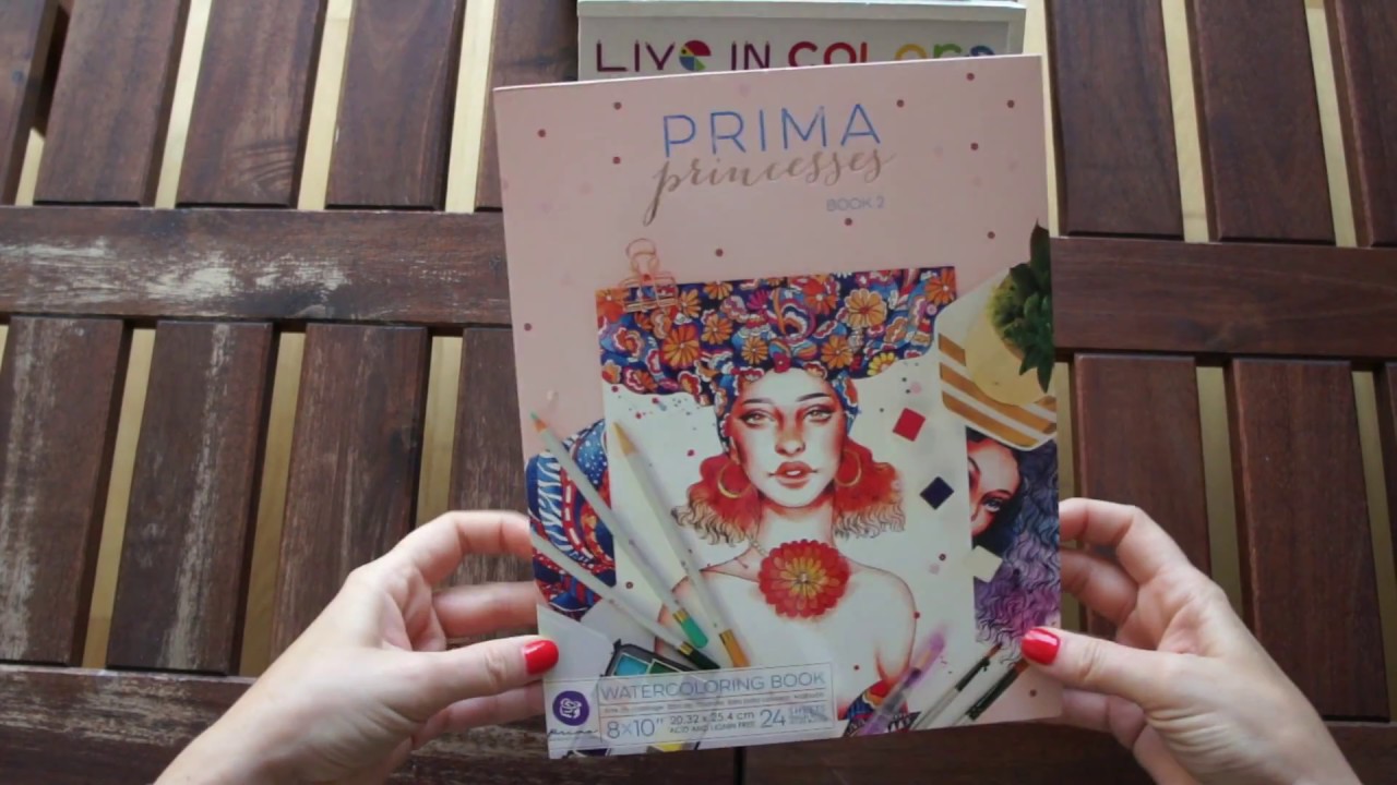 Prima Princesses watercolor paper Coloring Book 2 - flip trough - YouTube