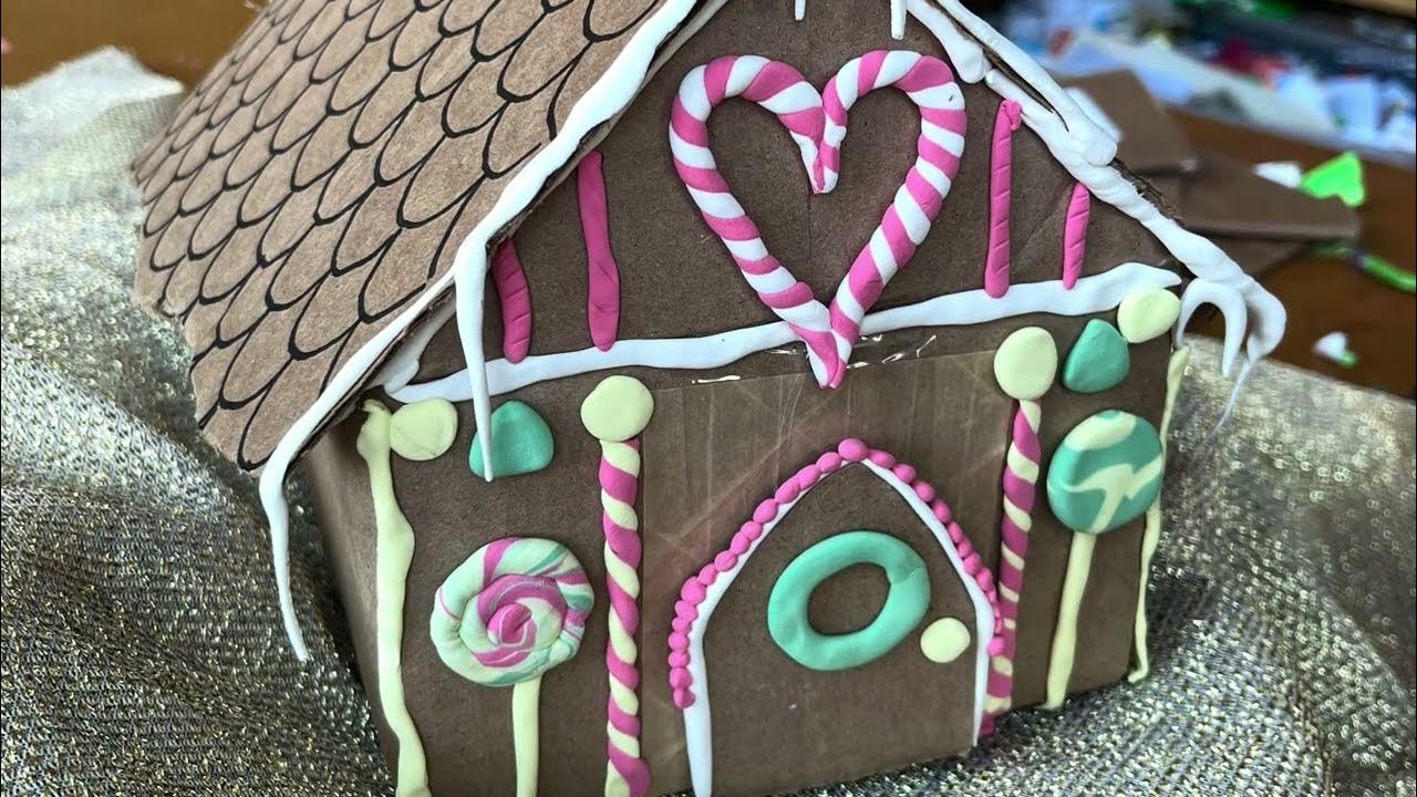 DIY Cardboard Gingerbread House Tutorial - YouTube
