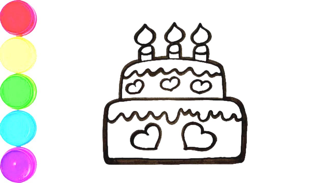 How to Draw a Cute Cake Delicious Easy for Kids - YouTube