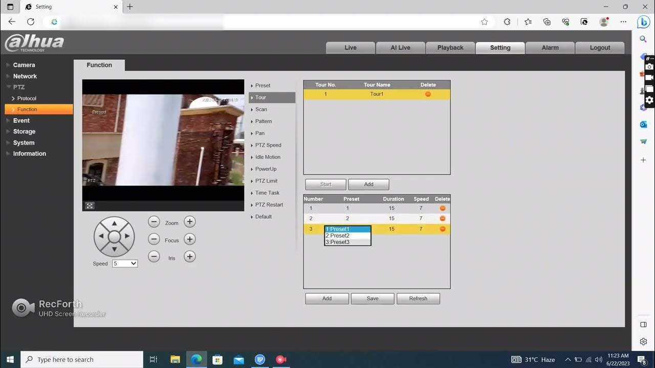 How to Setup Presets and Tour in Dahua PTZ || Dahua PTZ Camera - YouTube