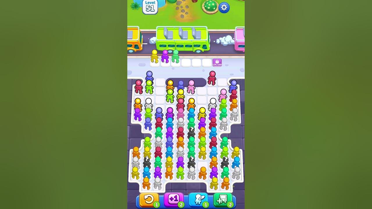 Bus Jam Level 51 Part 1 🔓 | Cloak + Chain Puzzle Challenge | #shorts # ...