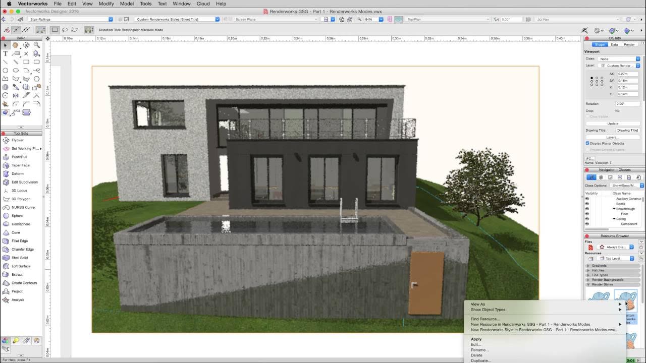 Rendering in Vectorworks - Custom Renderworks and Styles - YouTube