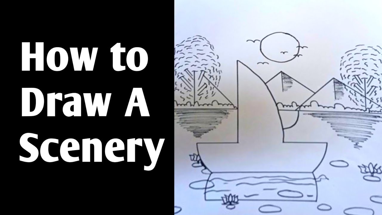 How To Draw A Scenery || Step-by-step Scenery Drawing For Kids - YouTube