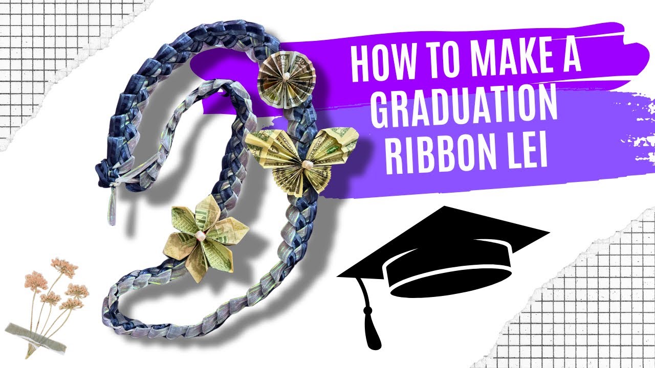 Easy Tutorial: Two-Colored Ribbon Lei for Graduation - YouTube