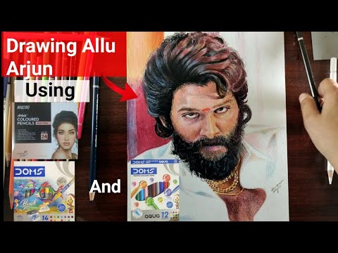 Drawing Allu Arjun/How to shade Realistic skin using Doms sketch ...