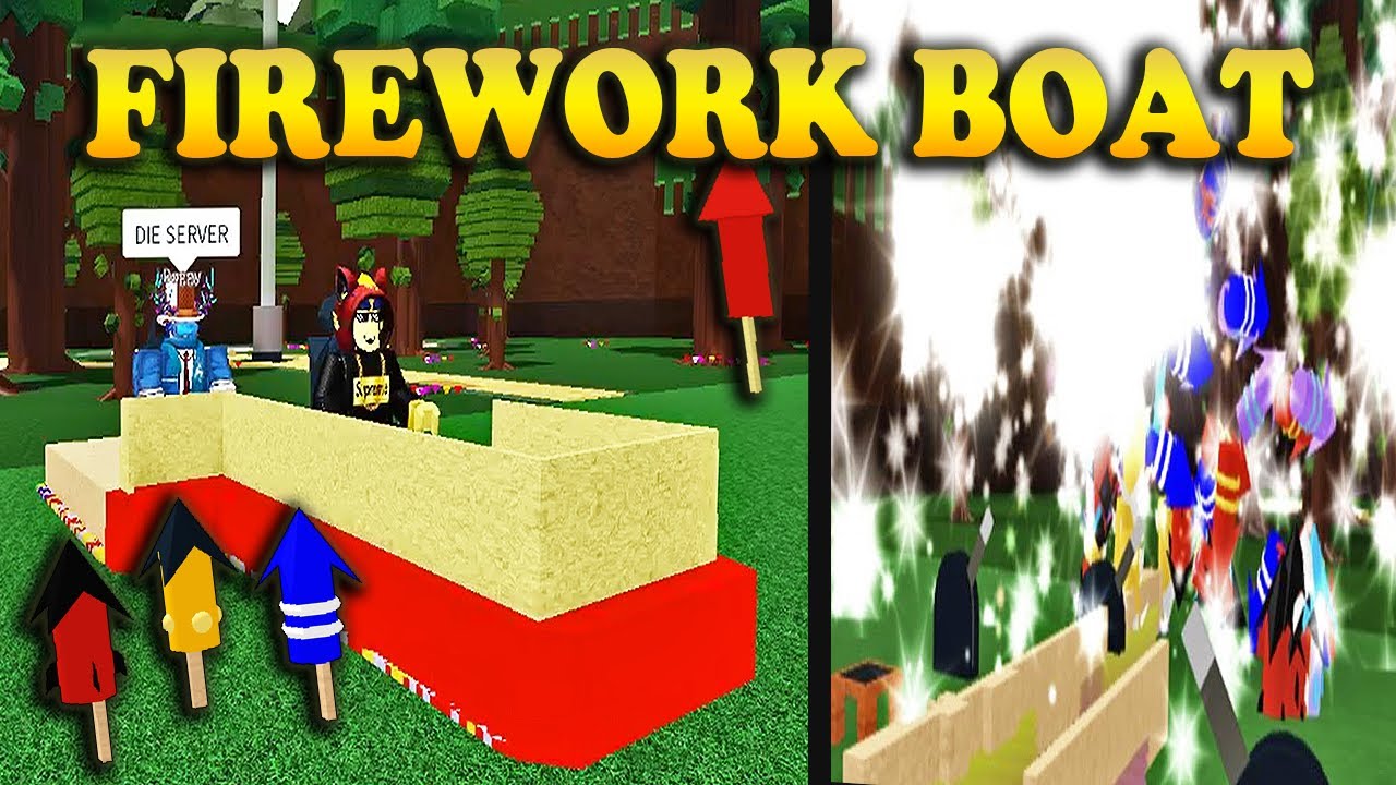 Building A Boat Out Of Fireworks | Build A Boat For Treasure Roblox ...