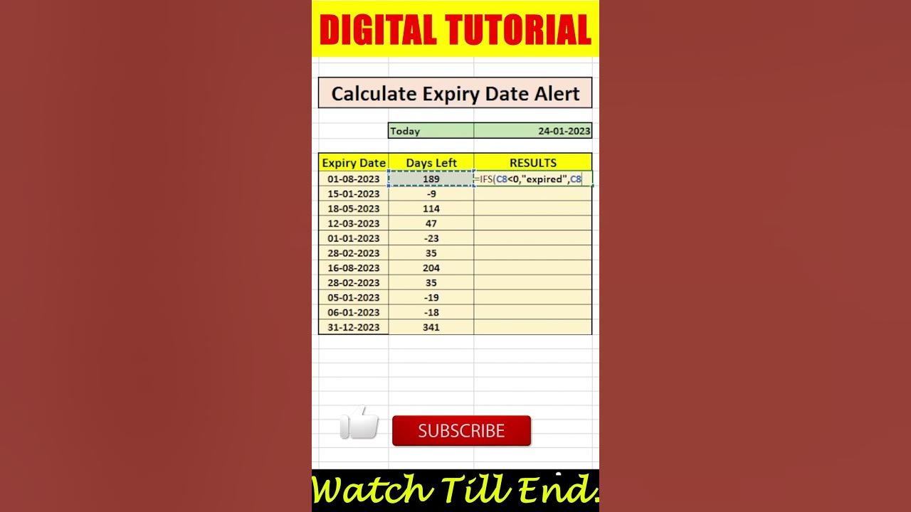 Expiry Date Alert In Excel Alert Expiry Date Excel shorts expiry-date-alert-in-excel-alert-expiry-date-excel-shorts