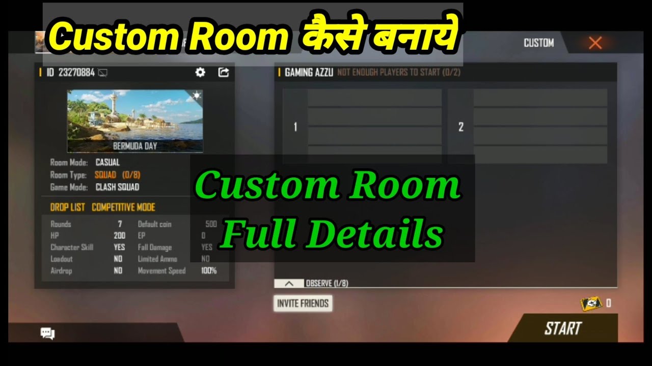 Free Fire Custom Room Kaise Banaye | How to Create Custom Room in Free ...