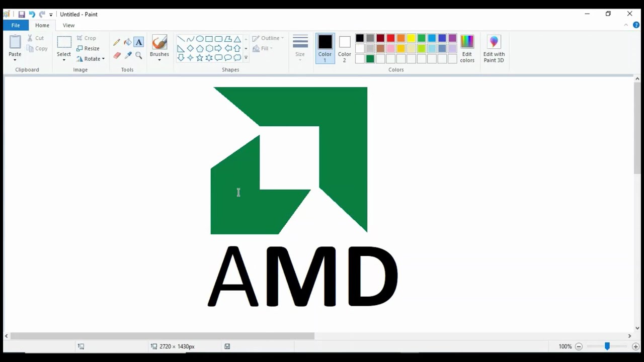 How to draw AMD logo in pc II Piash Drawing II 6th - YouTube