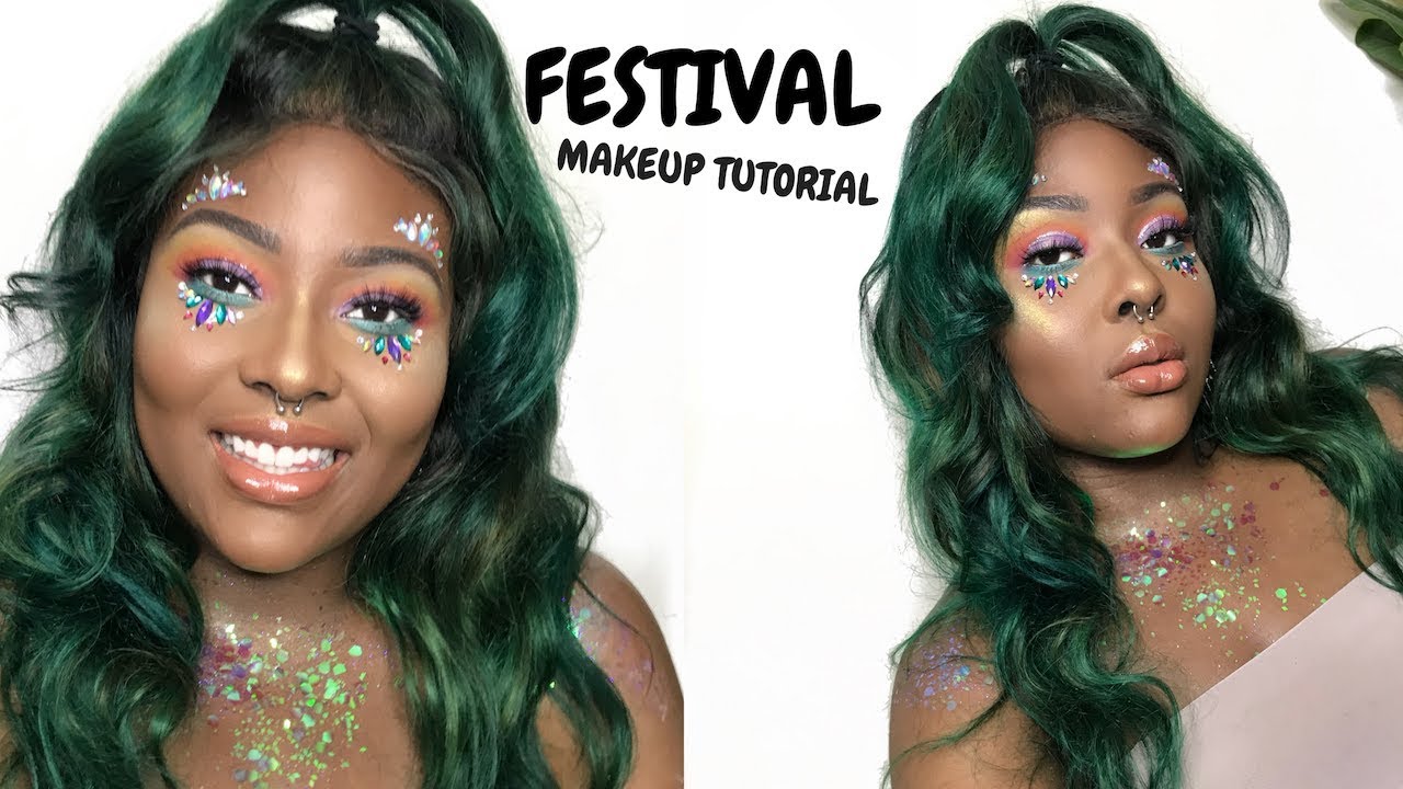 FESTIVAL READY MAKEUP LOOK | COLOURFUL MERMAID LOOK ON DARK SKIN - HOPE ...