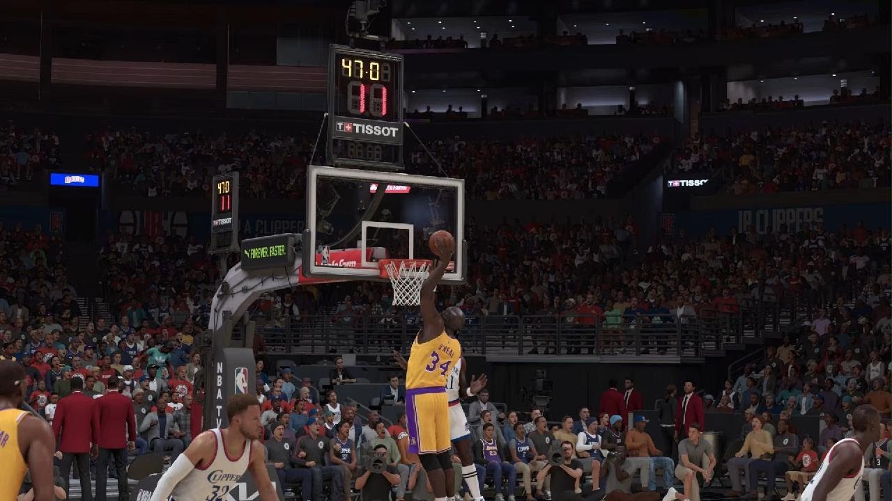 NBA 2K24_ SHAQUILLE O'NEAL ATTACKS THE RIM WITH THE ONE HANDED DUNK ...