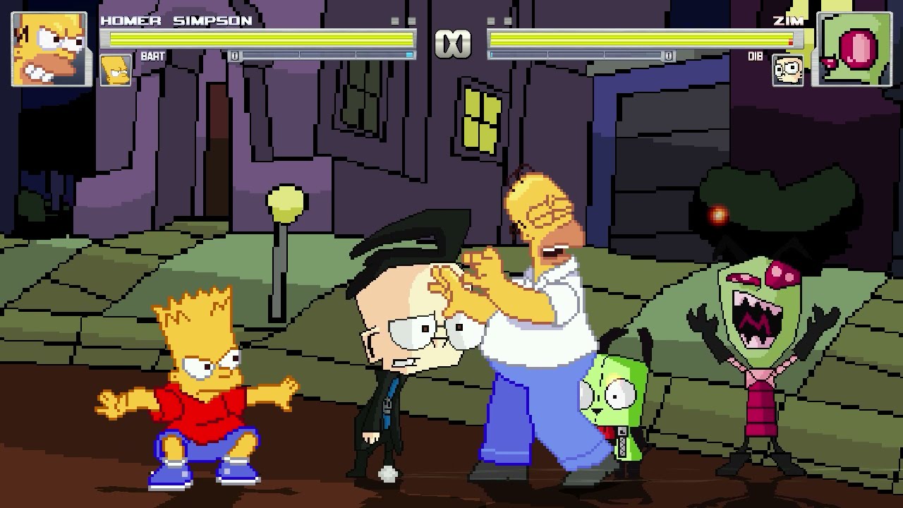 AN Mugen Request #2030: Homer Simpson & Bart Simpson VS Zim & Dib - YouTube