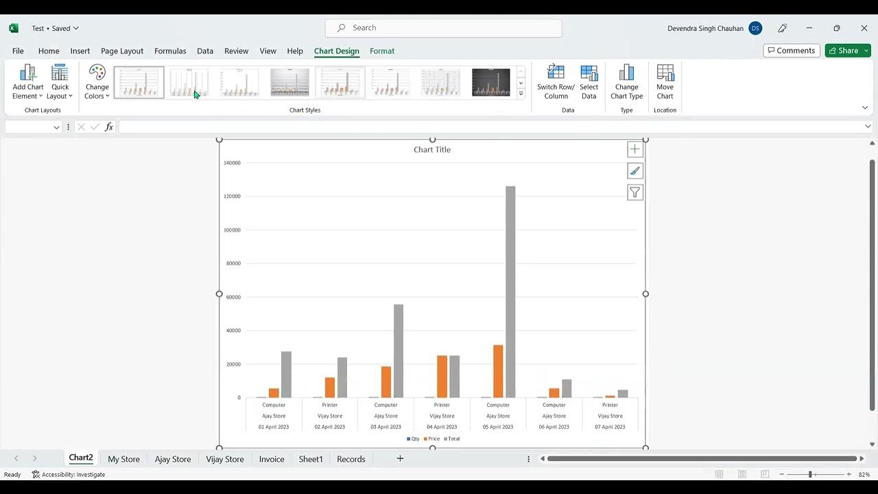 USING F11 FOR CREATING CHART IN EXCEL DATABASE - YouTube