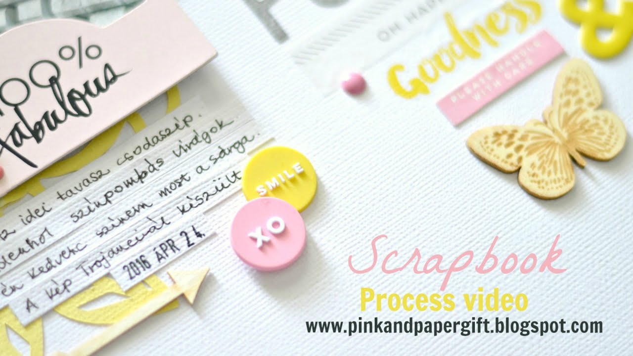 Scrapbook process video #5 - Flower Power / Hip Kit Club April 2016 ...