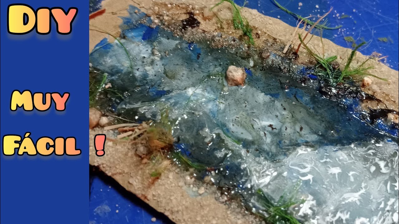 💕 Cómo hacer RÍO Para Belenes o Maquetas/ FÁCIL Y ECONÓMICO/sin resina ...