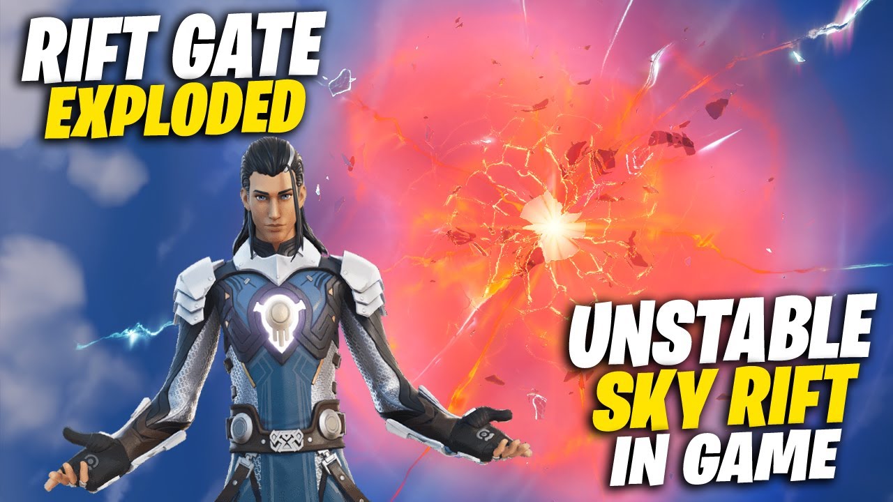 FORTNITE ( Rift Gate Exploded ) Huge Unstable RED SKY RIFT Appeared ...