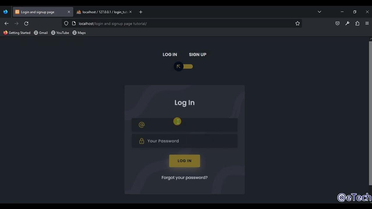 login and registration form using PHP and MYSQL - YouTube