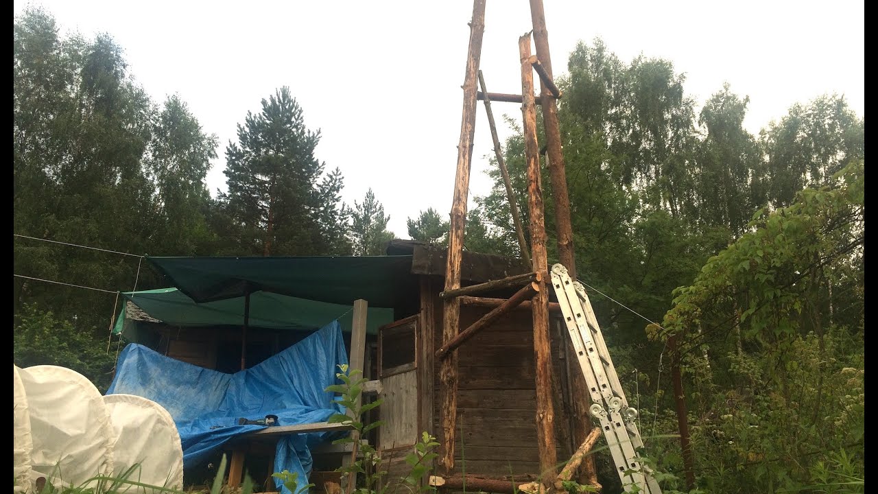 Summer water tower in bushcraft style. Small homestead. S3 E7 ...