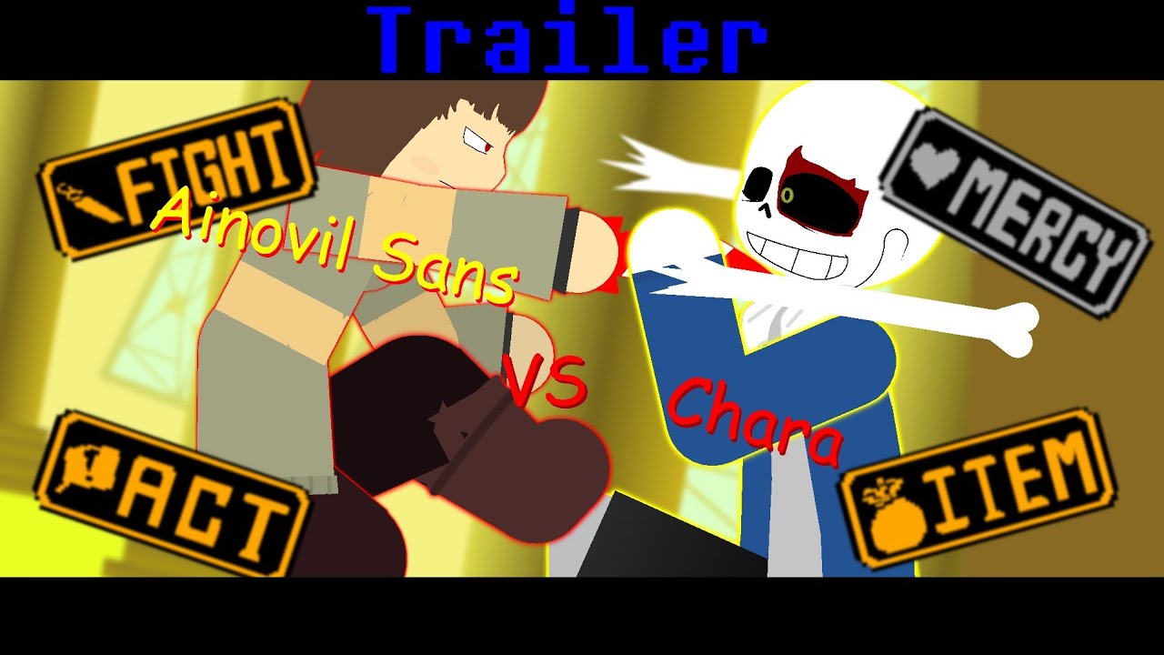 Ainavol Sans vs Chara ( trailer , phase 1 ? ) - YouTube