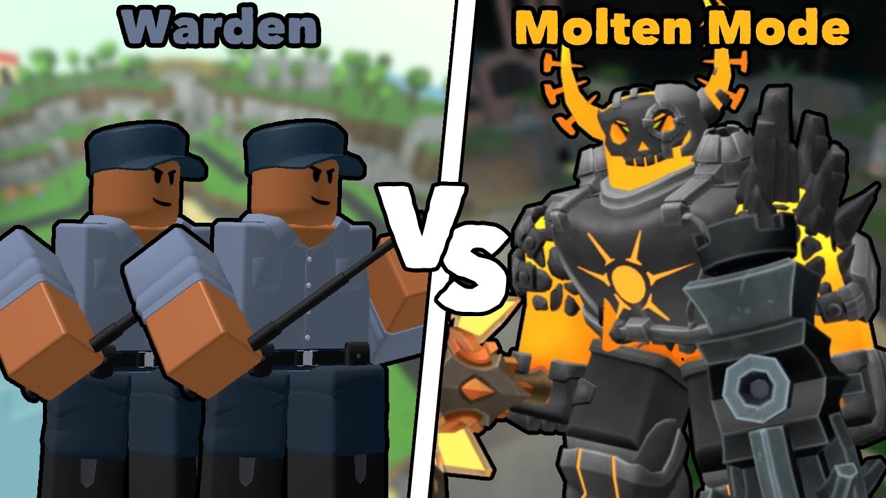 TDS Warden VS. Molten Mode | Tower Defense Simulator [ROBLOX] - YouTube