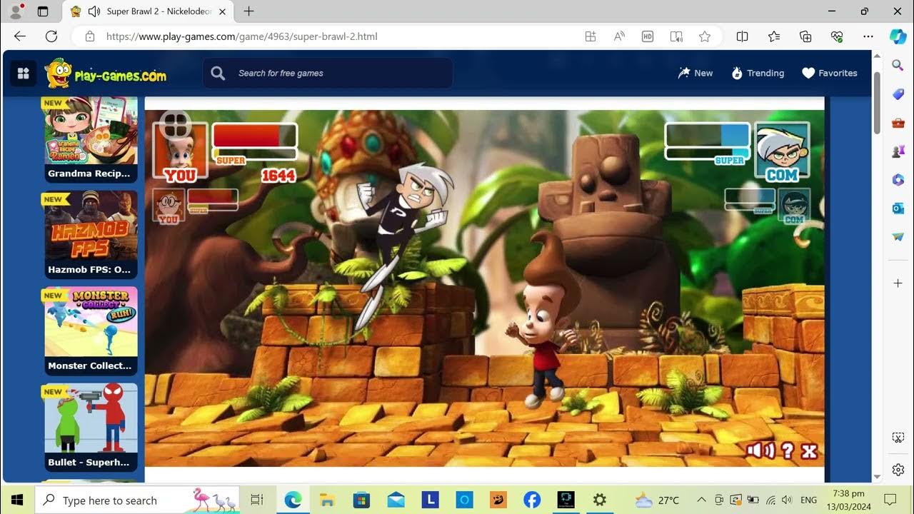 Super Brawl 2 Jimmy Neutron And Bessie Vs Danny Phantom And Kitty