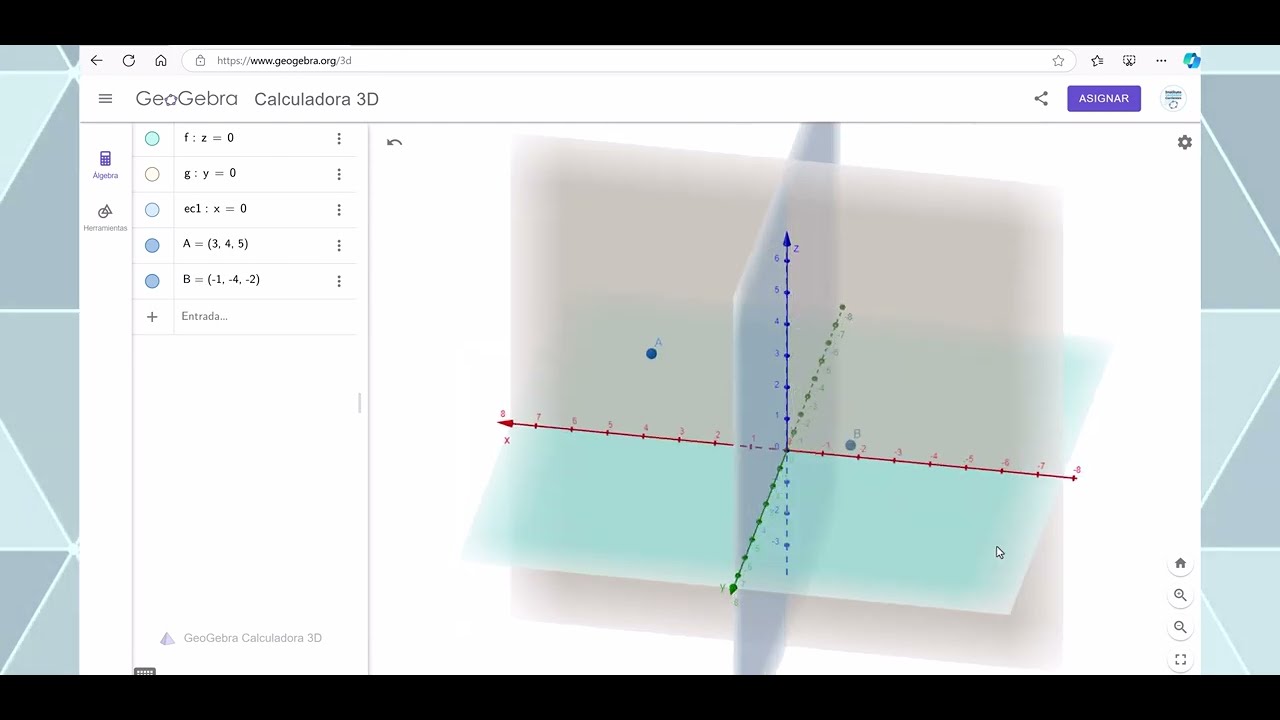Coordenadas y octantes en 3D #geogebra #roberproff - YouTube