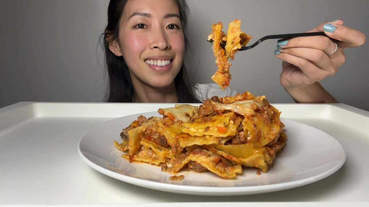 Homemade Lasagna | Mukbang | ASMR | Eating Sounds - YouTube