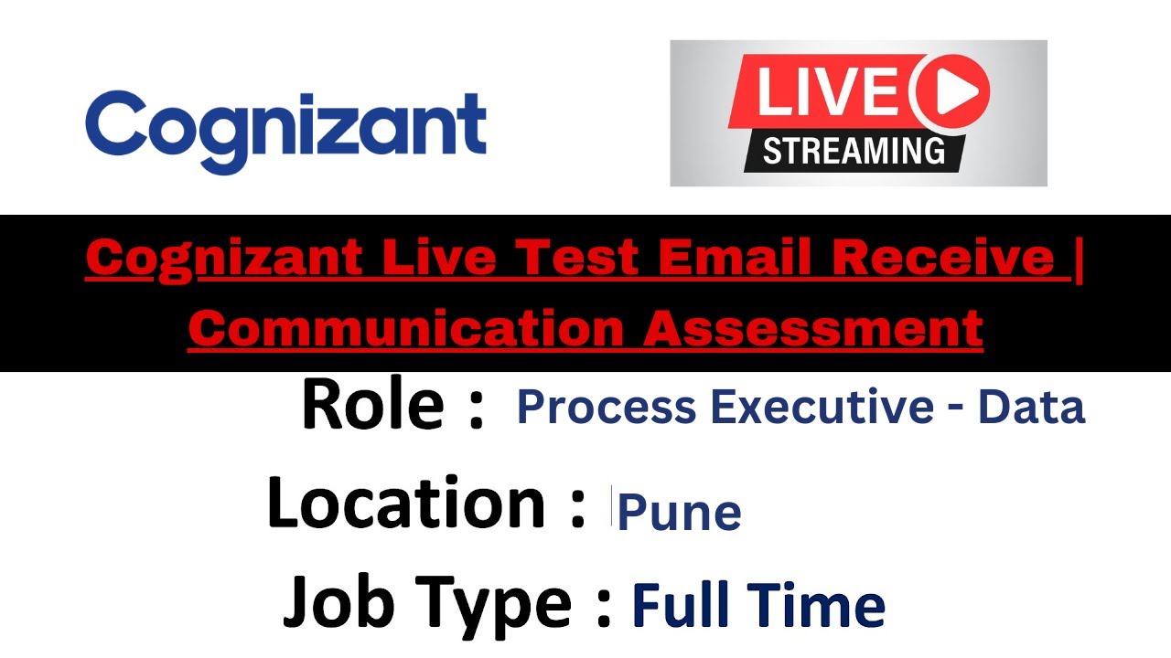 Cognizant Live Test Email Receive | Communication Assessment | Apply ...