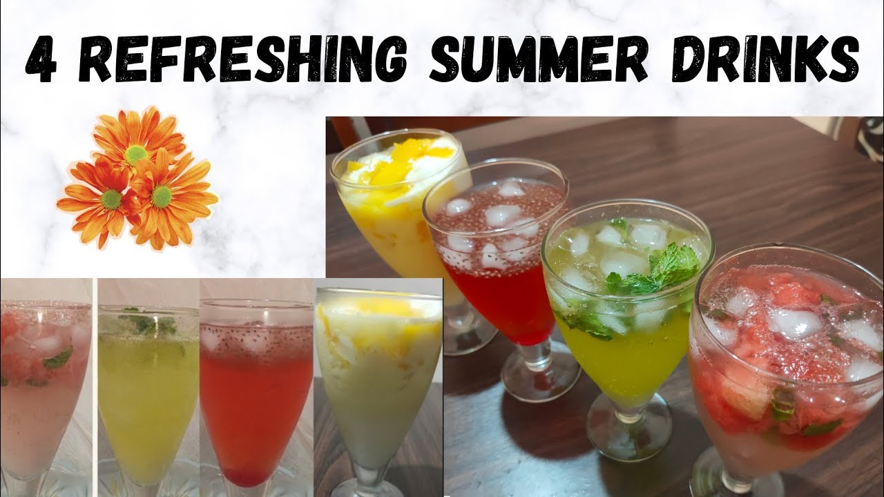 4 Refreshing Summer Drinks | Cold Drinks For Summer | Yummy And Quick ...