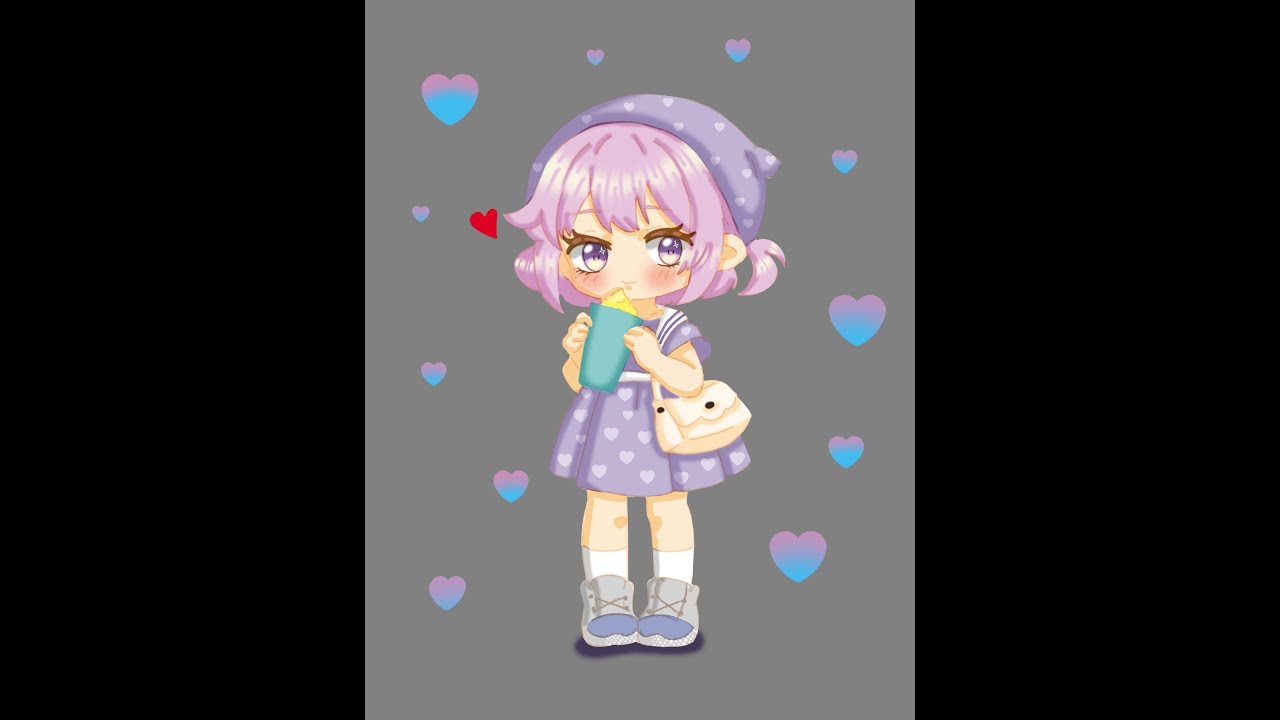Chibi vestido morado - YouTube