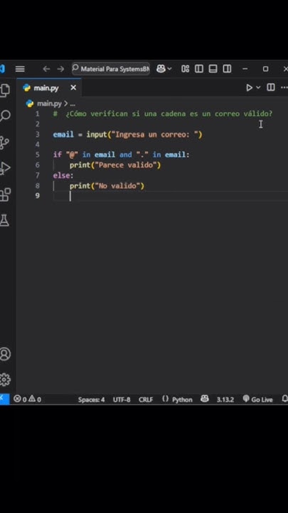 NOVATO vs EXPERTO en Python🔥¿Cómo verificar si una cadena es un correo válido? #pyp #python # ...