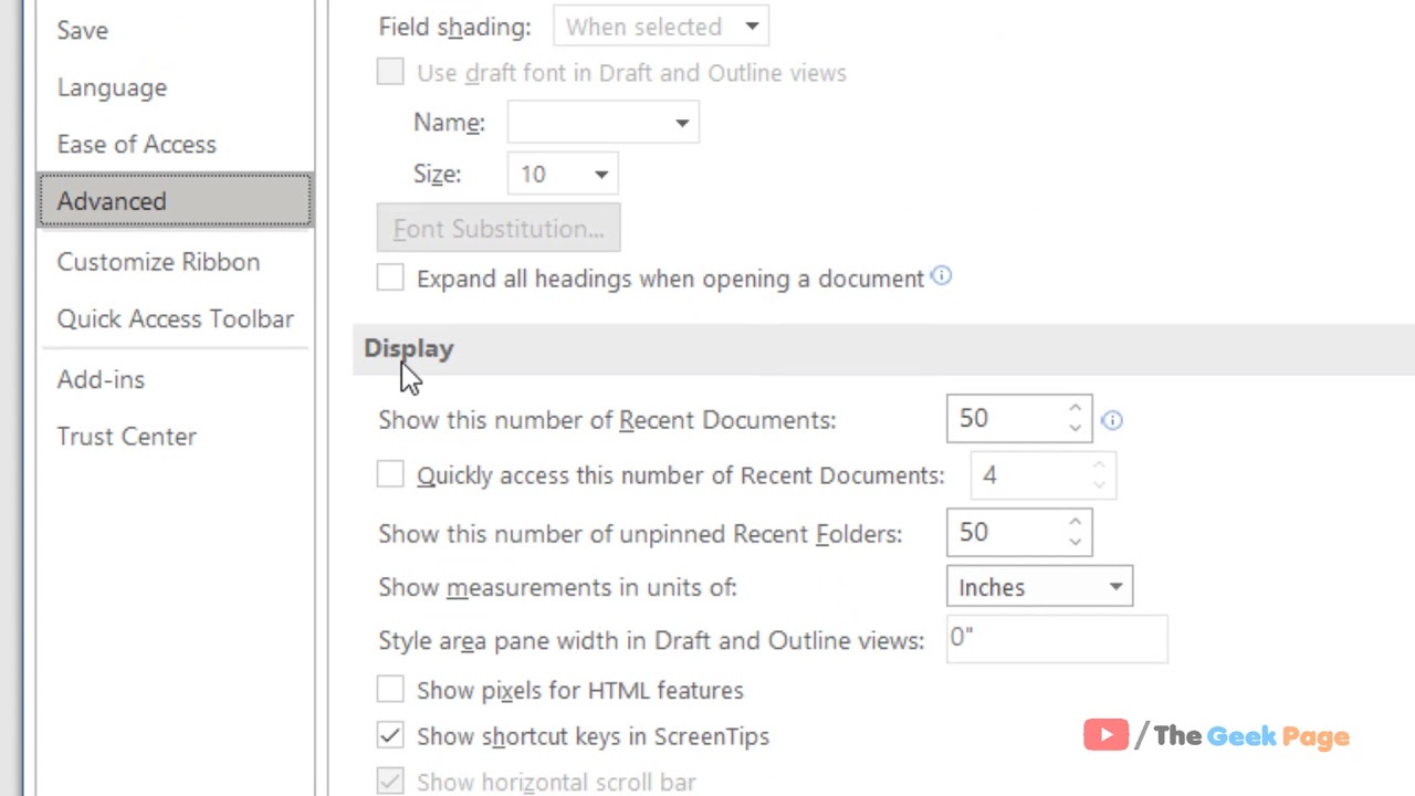 Disable Recent and Pinned items in MS Word - YouTube