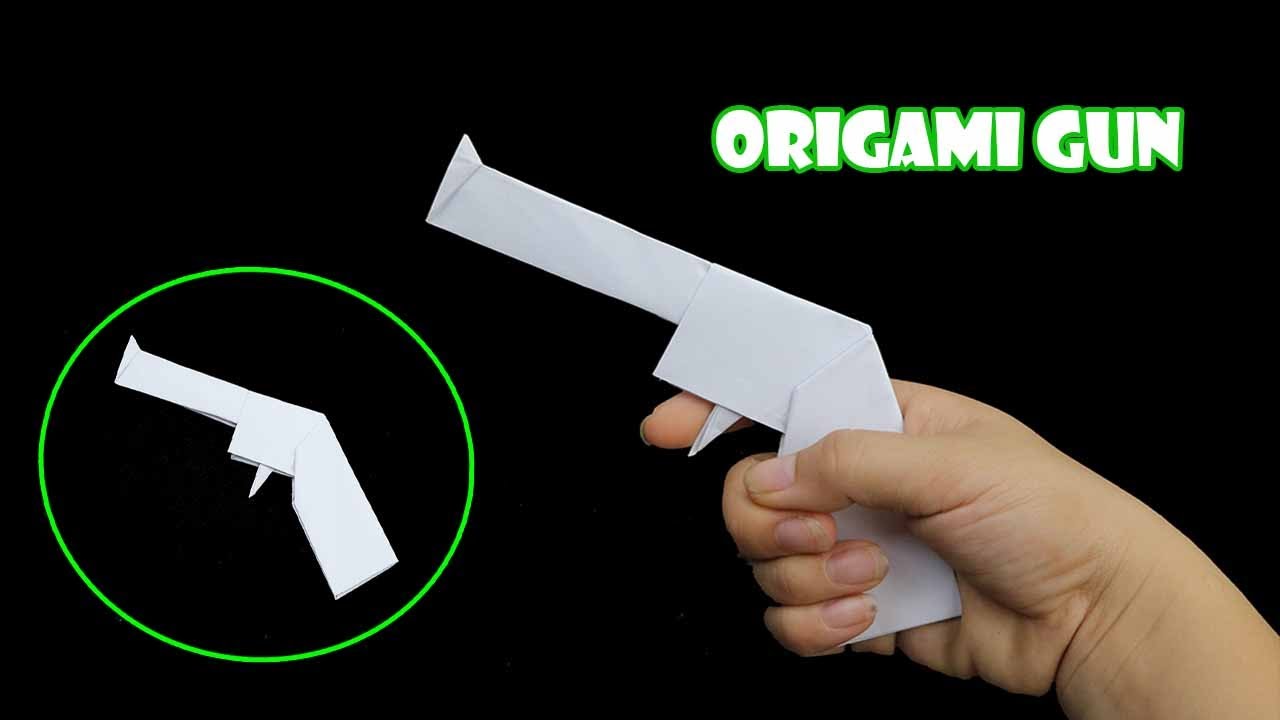 Origami Gun | How to Make a Paper Gun Easy Pistol no Glue | Paper ...