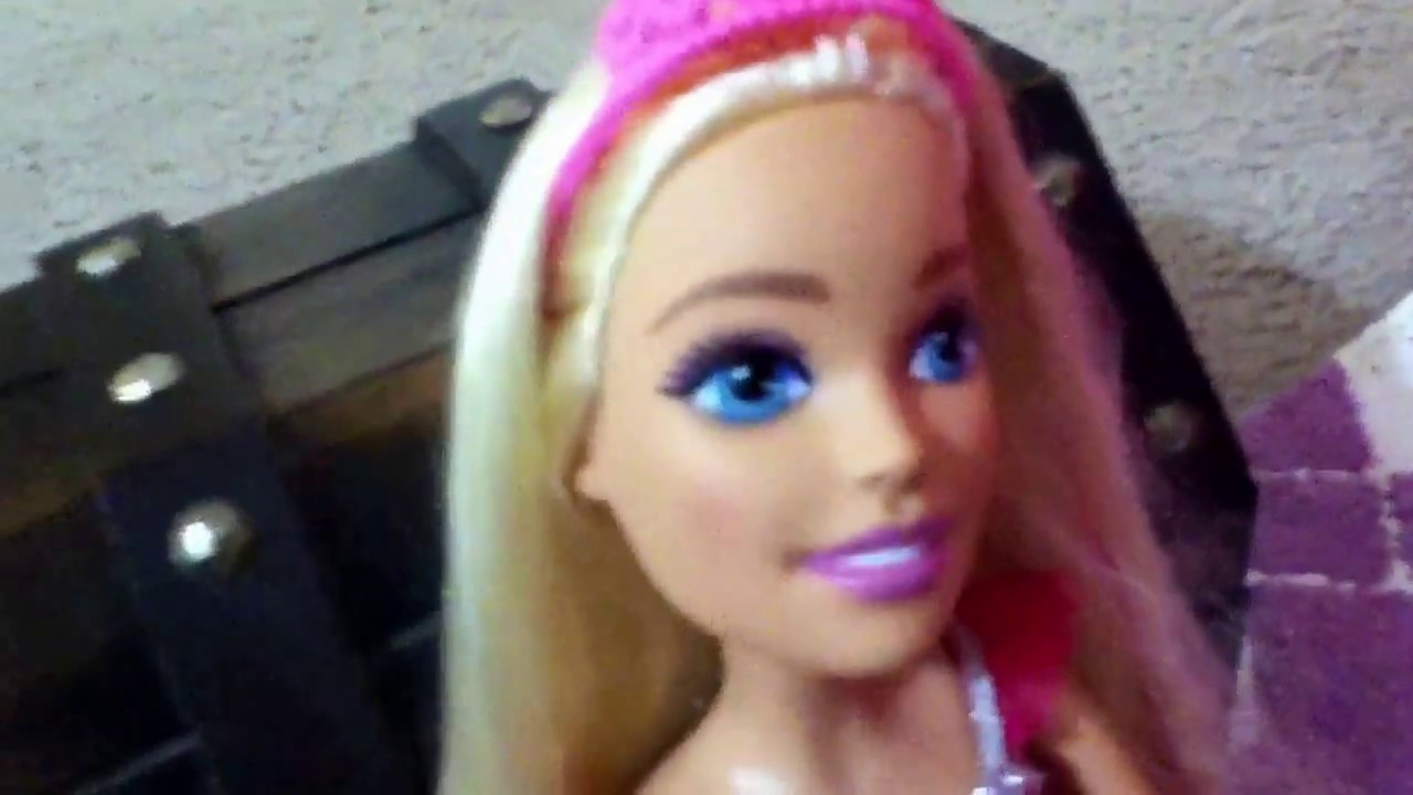 Alyssa plays with a barbie - YouTube
