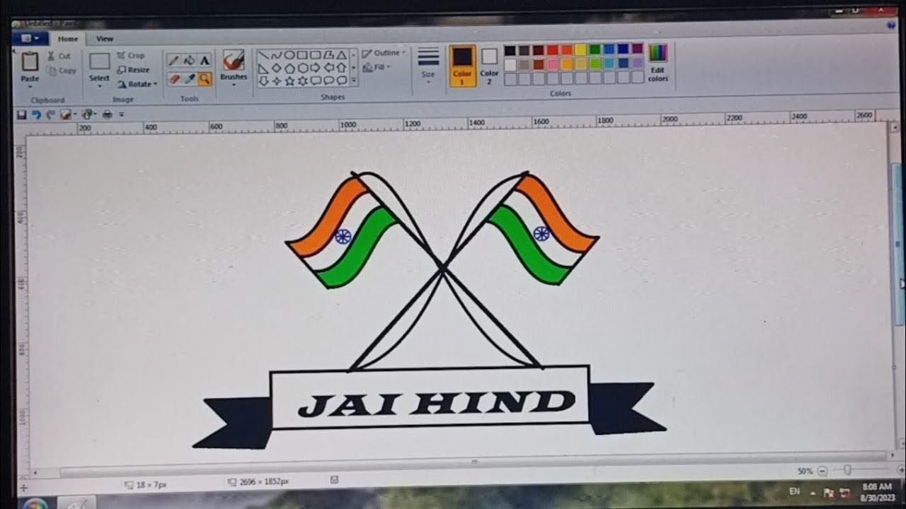 How to make flag 🇮🇳 in ms-paint program | My Computer Guide| - YouTube