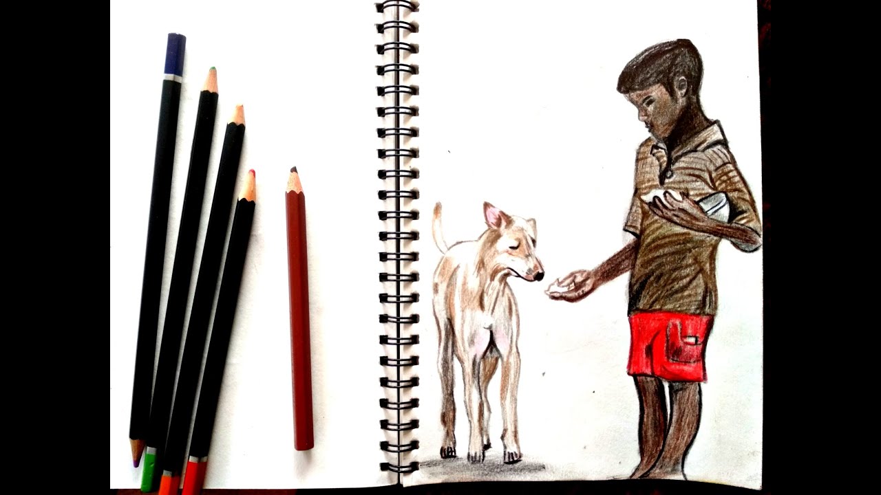 Poor boy picture drawing/how to draw a poor village boy/pencil drawing ...