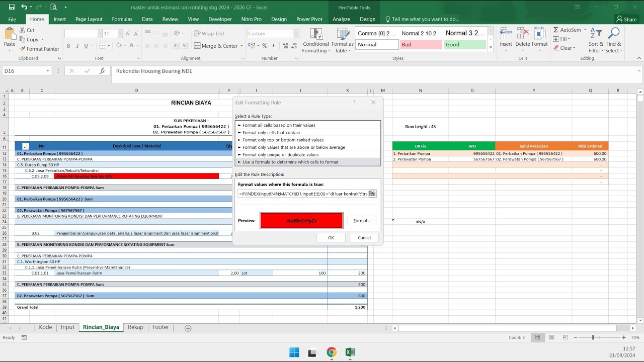 Conditional formatting menggunakan rumus kompleks part 2 - YouTube