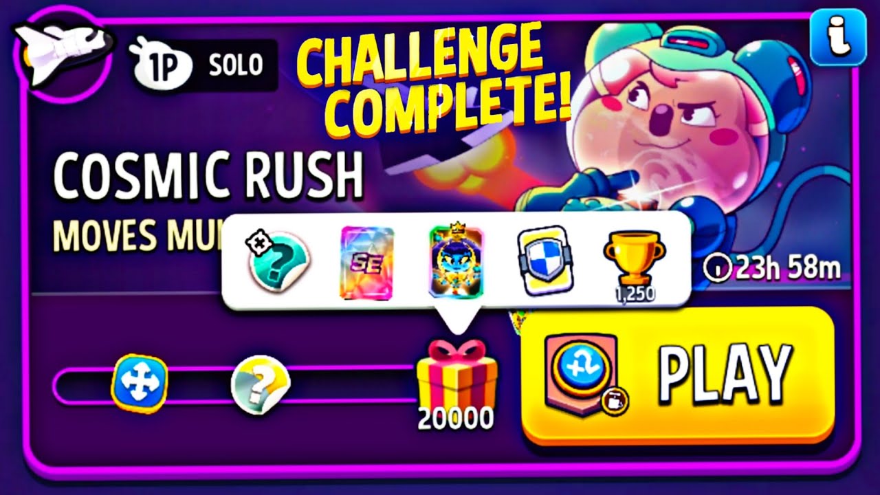 solo challenge cosmic rush move multiplier 45 seconds 20000 score match ...