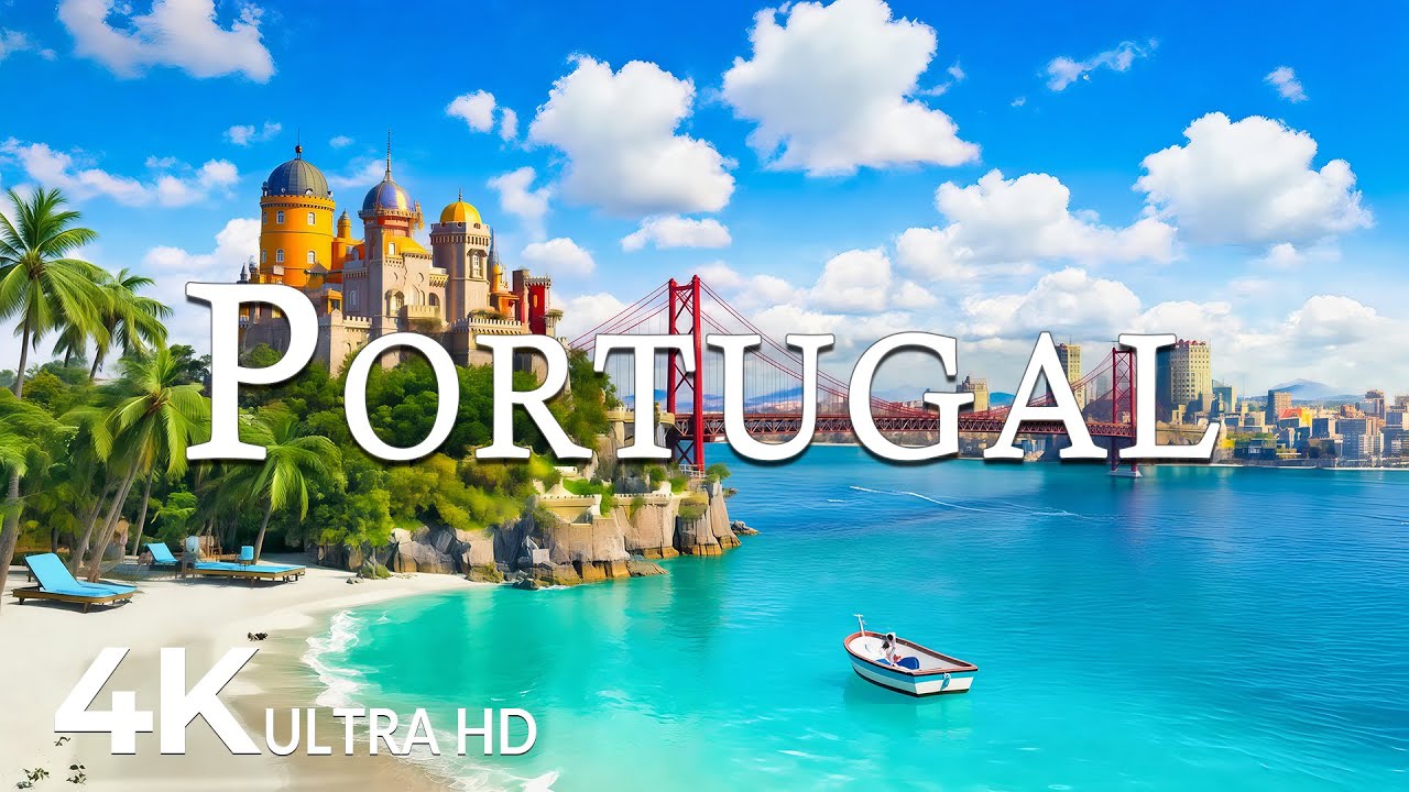 FLYING OVER PORTUGAL (4K UHD) – Soothing Music Along With Beautiful ...